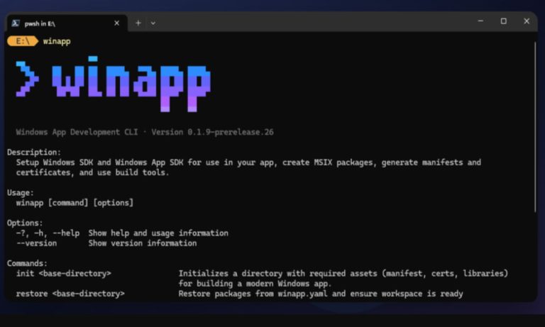 Microsoft winapp para desarrollo de aplicaciones de Windows